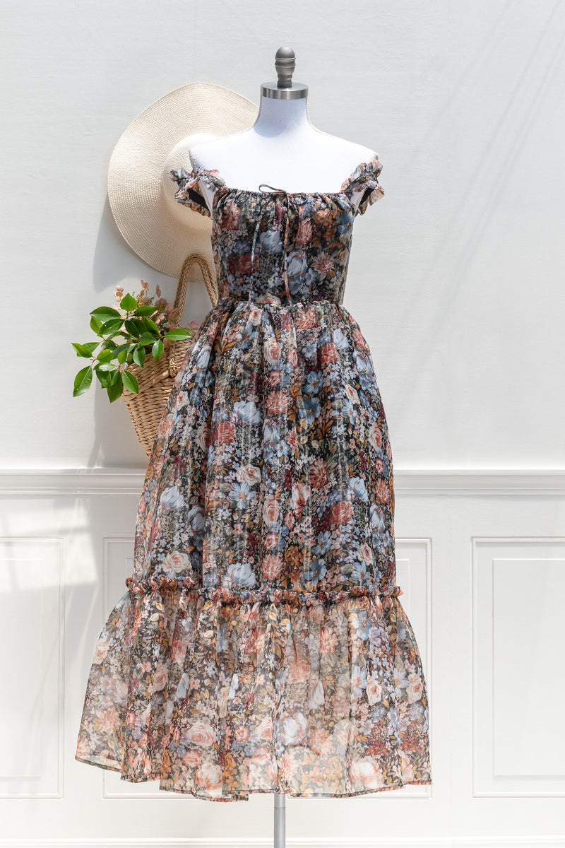 Étienne Organza Midi Dress – Amantine
