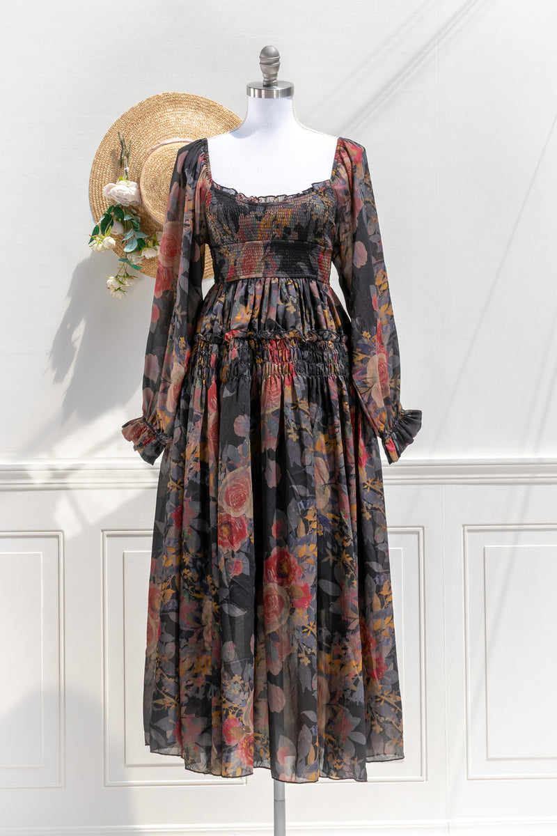Rhiannon Chiffon Midi Dress – Amantine